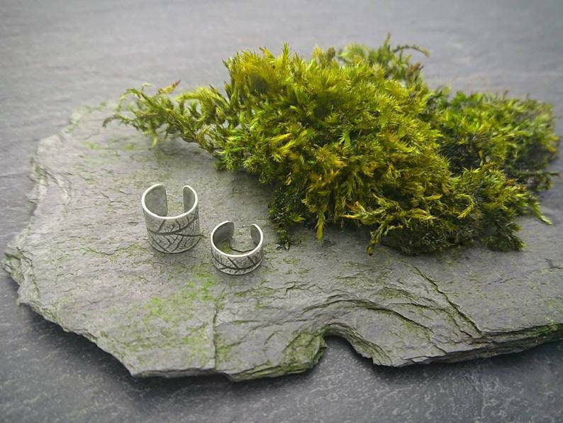 Nature Inspired Leaf Print LOWER Helix Ear Cuff for - Etsy