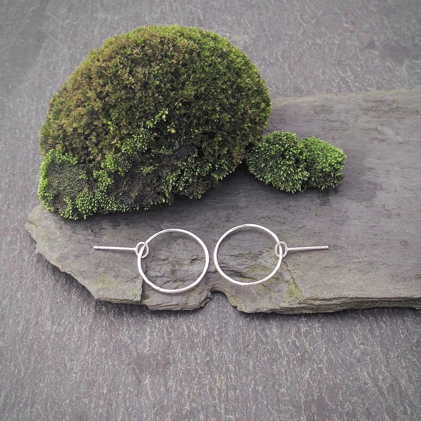 Silver Hoops Textured from Solid Sterling Silver. Not Your | Etsy