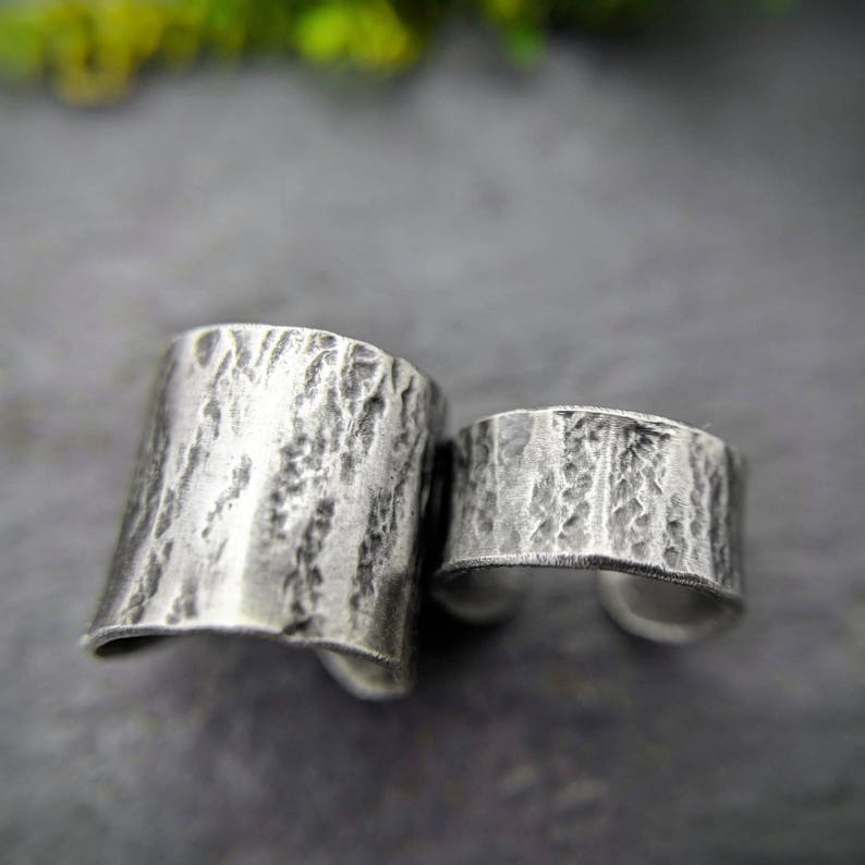 Rough Bark Textured Sterling Silver Ear Cuff Sized for Your - Etsy UK