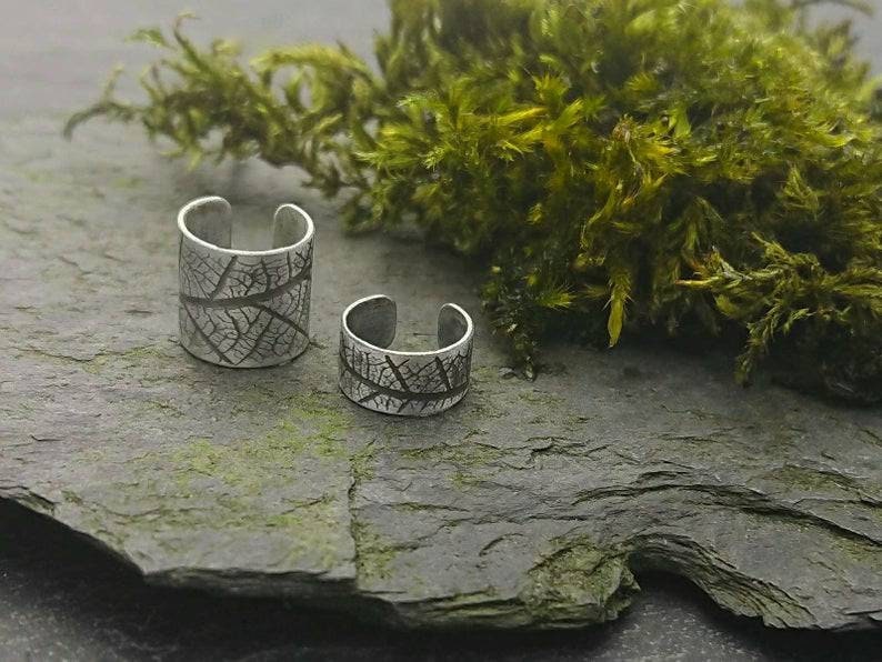Nature Inspired Leaf Print LOWER Helix Ear Cuff for - Etsy