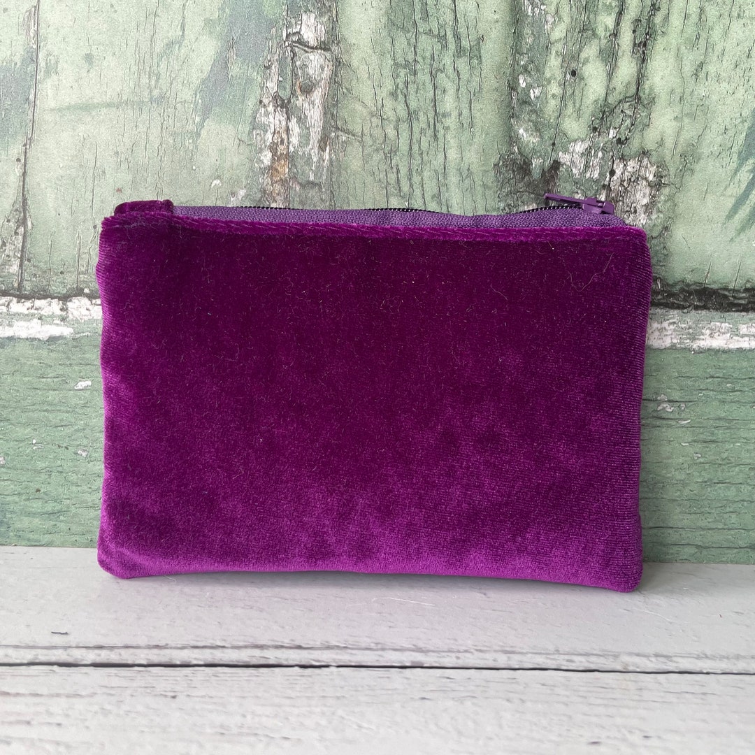 Handmade Mulberry Purple Velvet Zip Coin Purse Pouch - Etsy