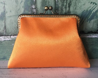 Orange Clutch Purse - Etsy UK