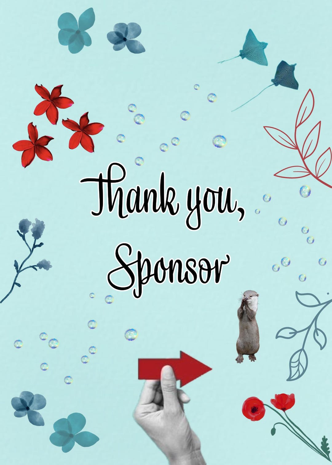 Thank You Sponsor Card 5x7 - Etsy