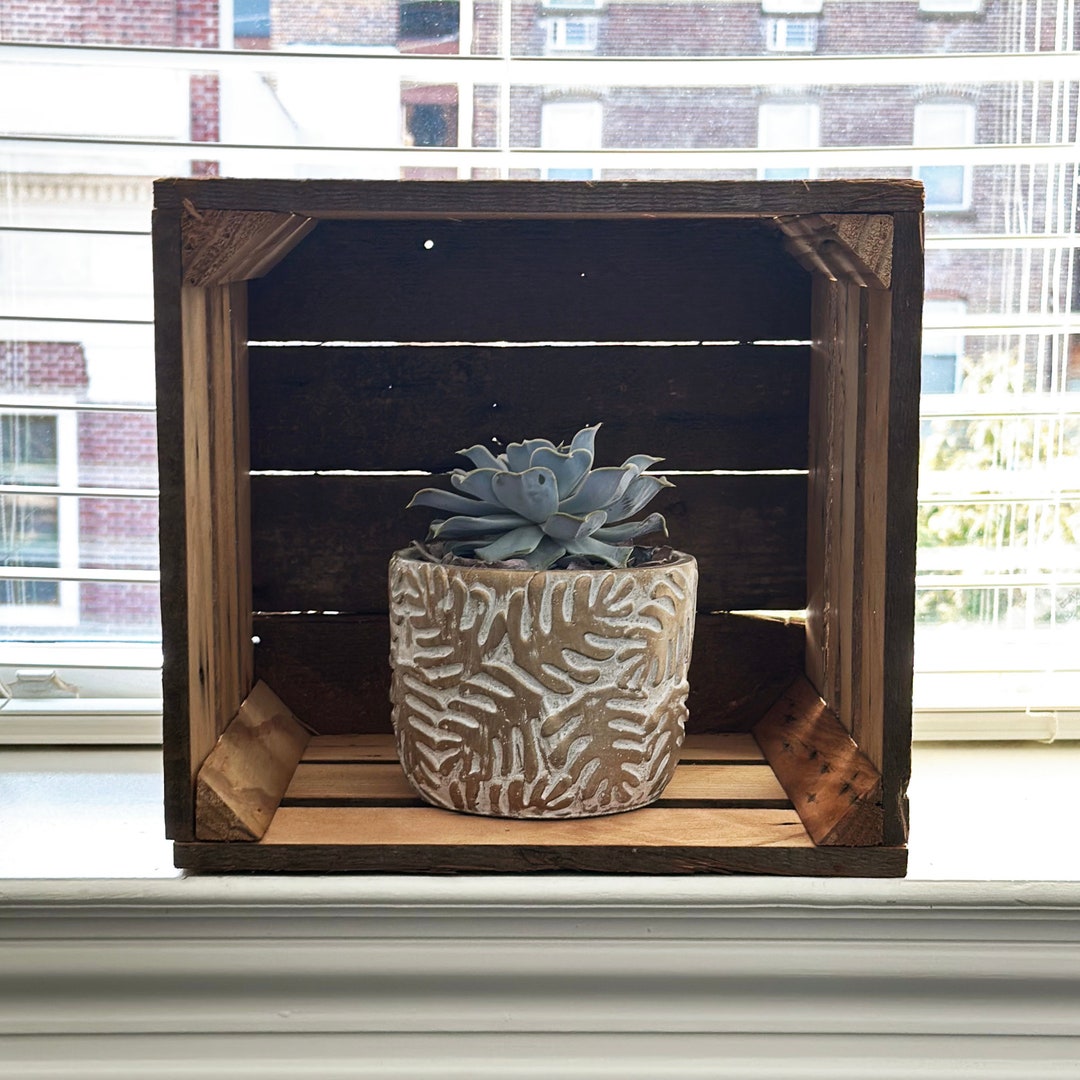 Reclaimed Wood Crate: Rustic Farmhouse Storage Box (12 X 11 X 8.5 ...