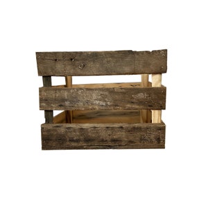 Rustic Wooden Crates, Set of 3 Reclaimed Wood Storage Crates, Stackable ...