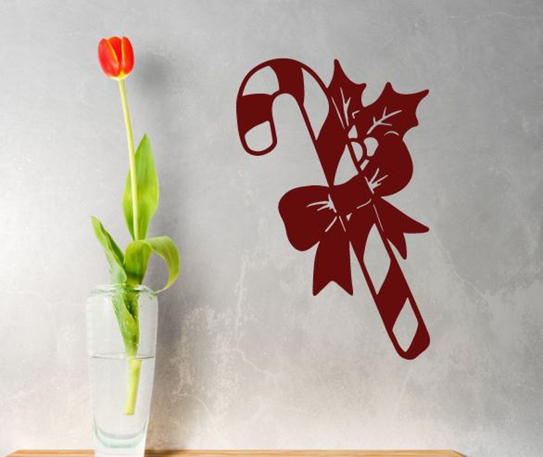 Candy Cane Wall Decal Vinyl Decal Holiday Christmas ST007 - Etsy