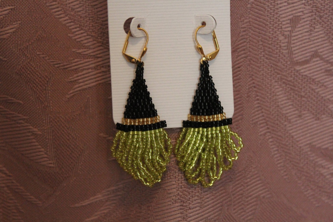 Earrings, Beaded Witches Hat, E 0364 - Etsy