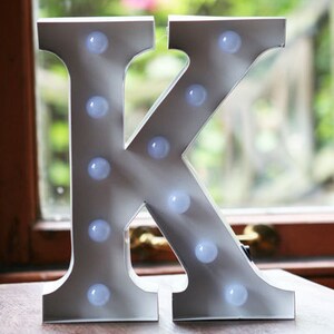 LETTER K - Metal Carnival Style Marquee Light, LED Light up Letter ...
