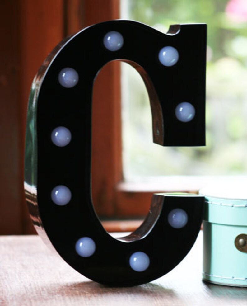 LETTER C Metal Carnival Style Marquee Light LED Light up - Etsy