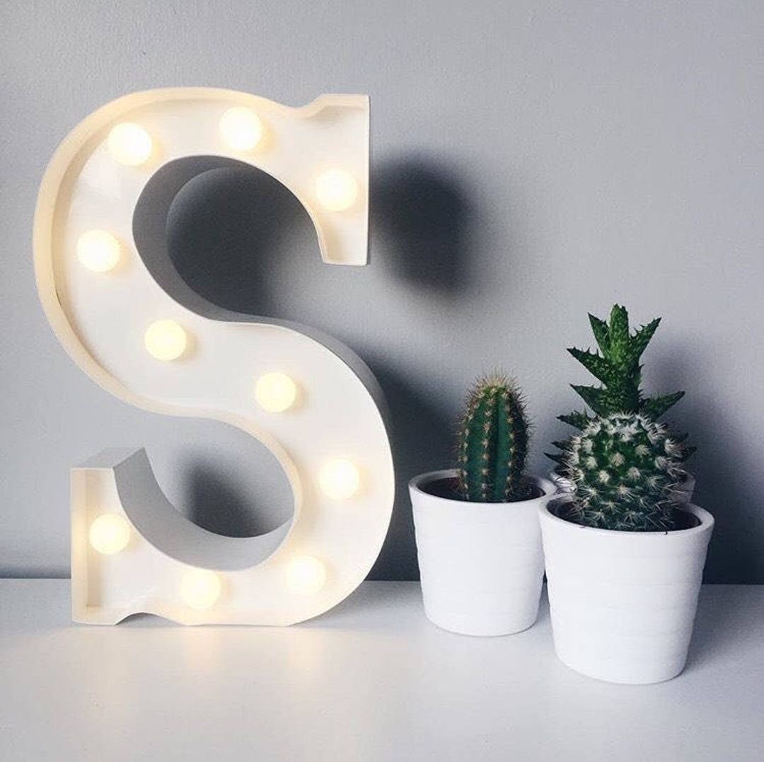 LETTER S - Metal Carnival Style Marquee Light, LED Light up Letter ...