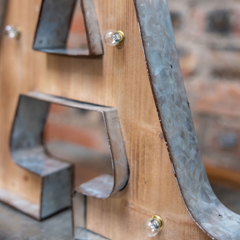 XL Rustic Barn Style Giant Wooden LED Light up Letter Lights - A-Z ...
