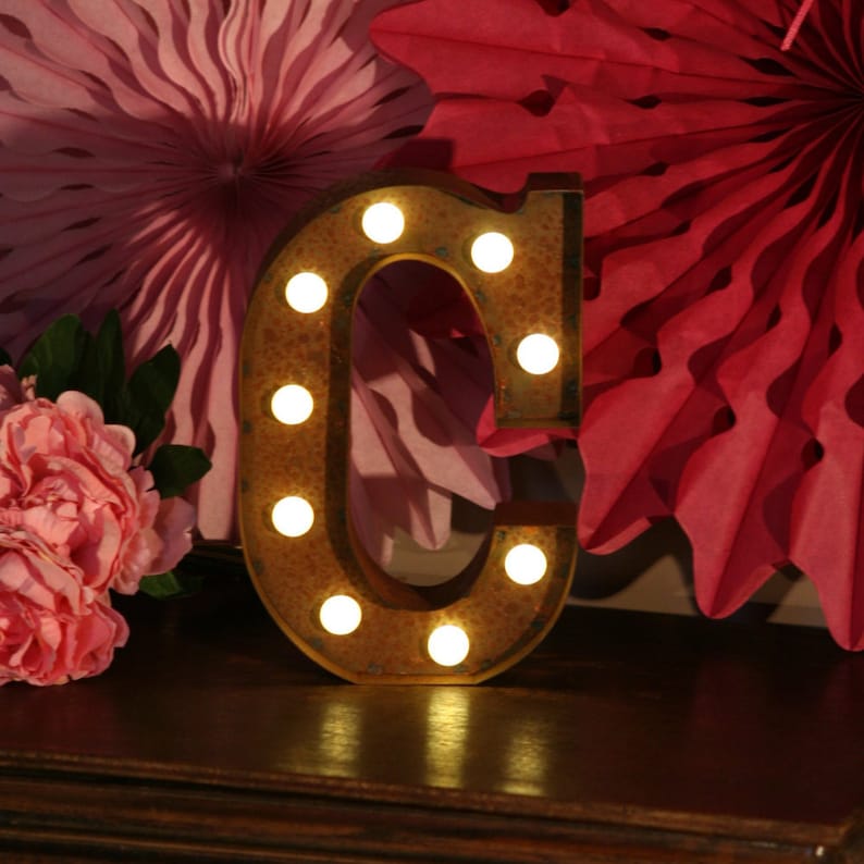 LETTER C Metal Carnival Style Marquee Light LED Light up - Etsy