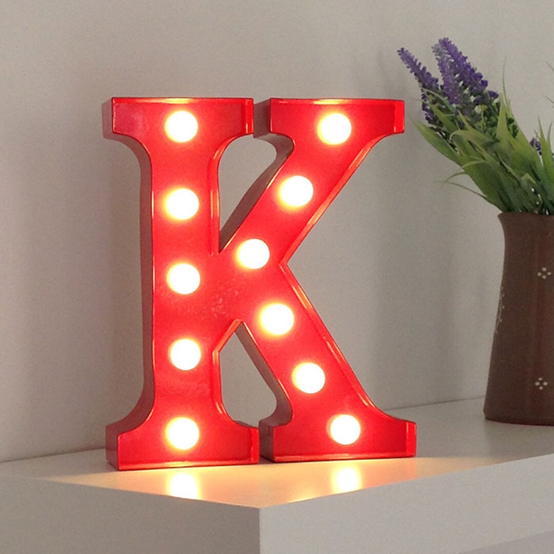 LETTER K - Metal Carnival Style Marquee Light, LED Light up Letter ...