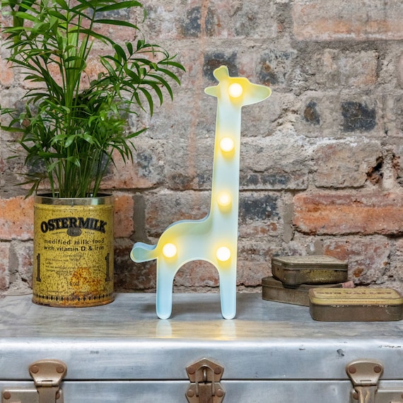 BLUE GIRAFFE Metal Marquee Light LED Battery Operated - Etsy