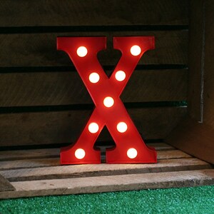 LETTER X - Metal Carnival Style Marquee Light, LED Light up Letter ...