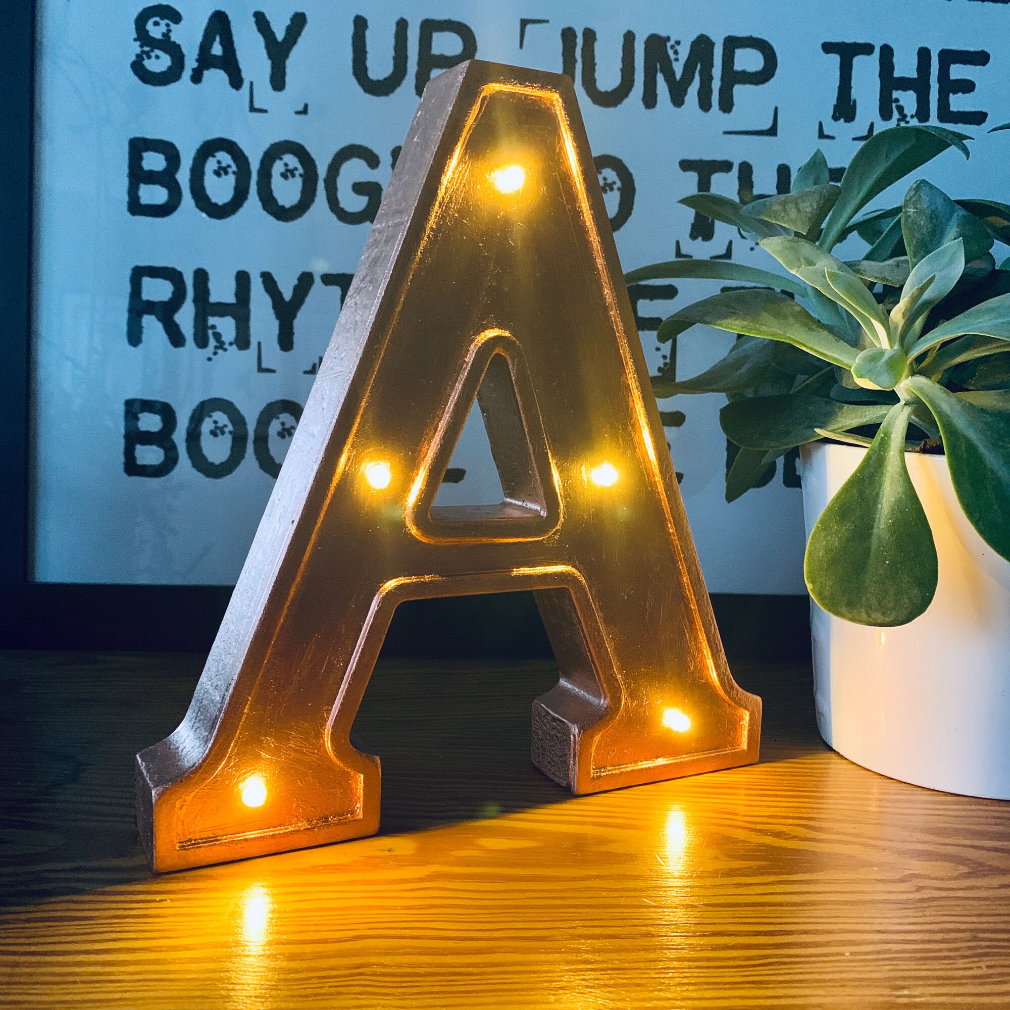 ROSE GOLD Wooden Letters A-Z & LED Light up Letter Lights - Etsy UK