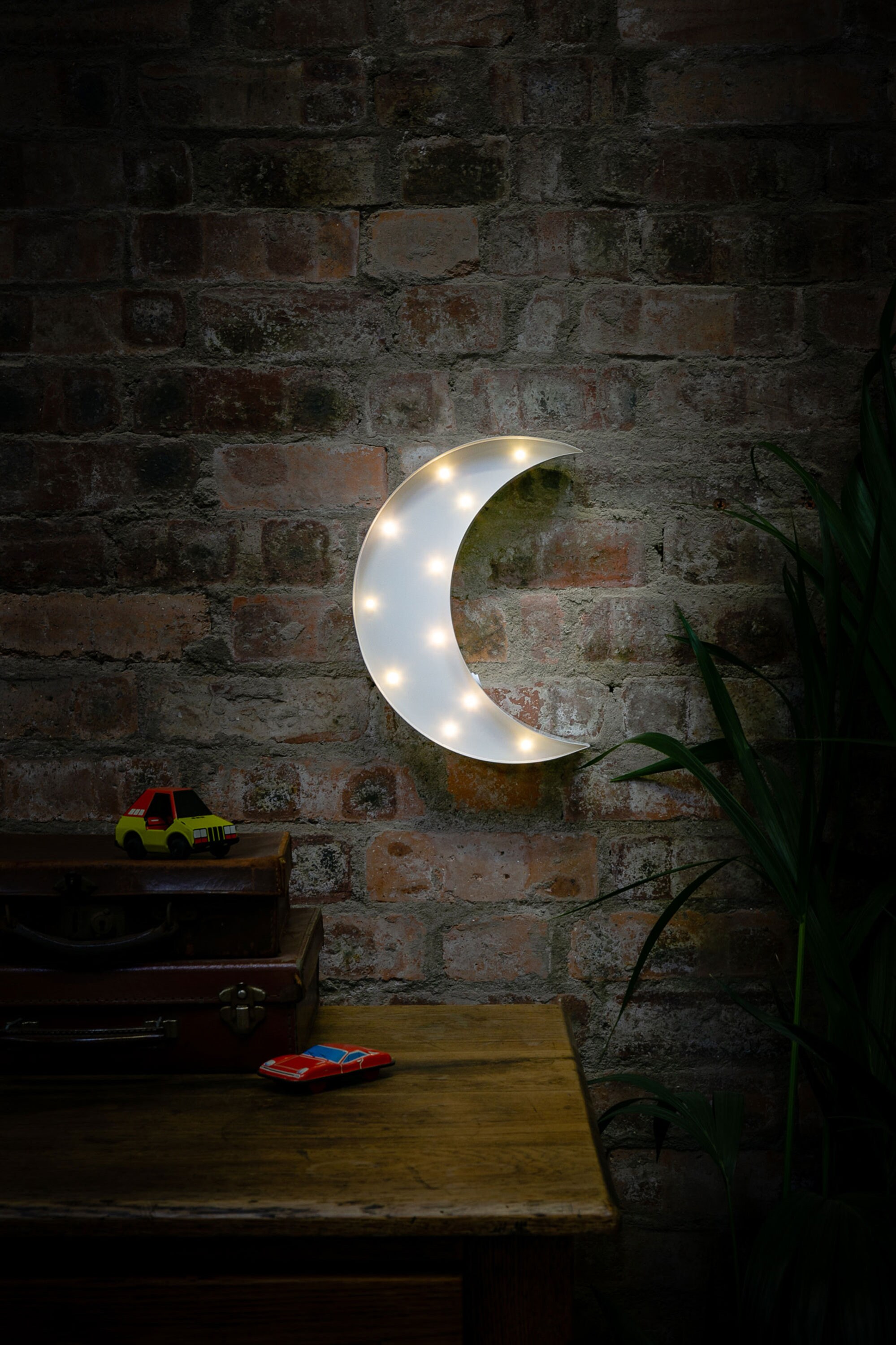 WHITE MOON Metal Marquee Light LED Battery Operated - Etsy UK