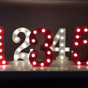 NUMBERS - Metal Carnival Style Marquee Light, LED Number Light ...