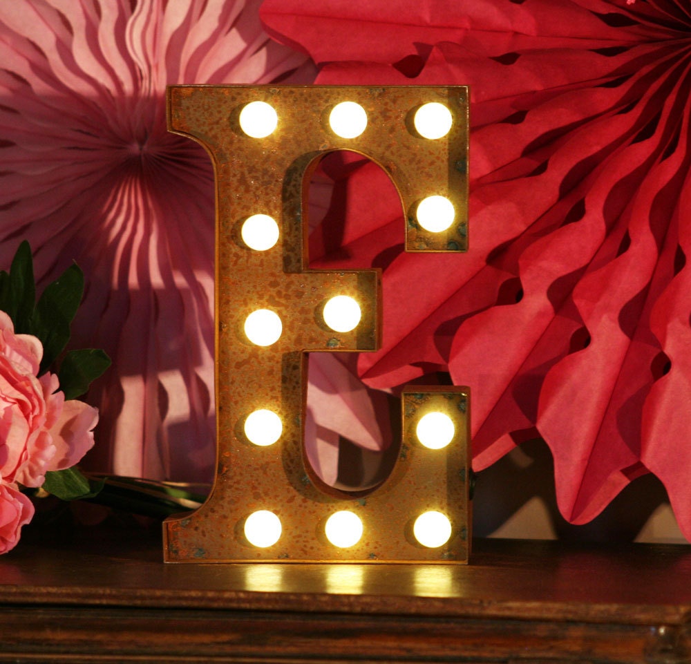 LETTER E Metal Carnival Style Marquee Light LED Light up - Etsy