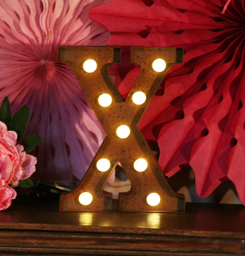 LETTER X Metal Carnival Style Marquee Light LED Light up - Etsy UK