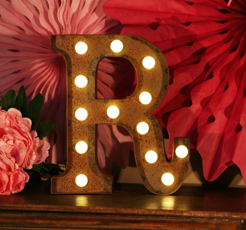 LETTER R Metal Carnival Style Marquee Light LED Light up | Etsy