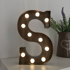 LETTER S - Metal Carnival Style Marquee Light, LED Light up Letter ...