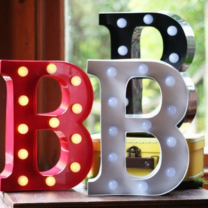 LETTER B - Metal Carnival Style Marquee Light, LED Light up Letter ...