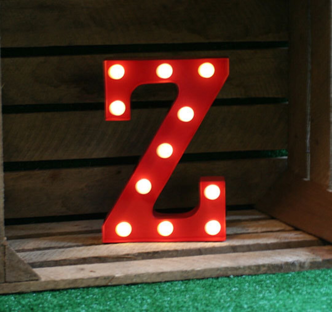 LETTER Z - Metal Carnival Style Marquee Light, LED Light up Letter ...