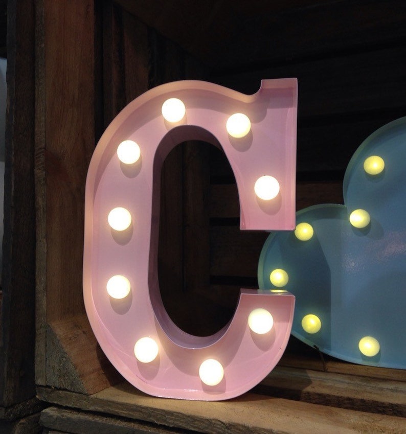 LETTER C Metal Carnival Style Marquee Light LED Light Up | Etsy