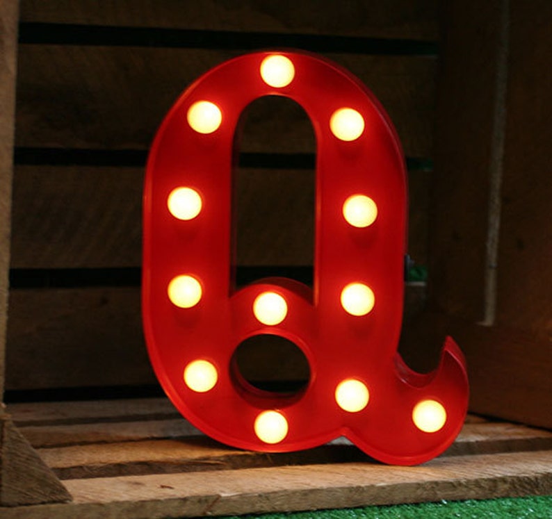 LETTER Q Metal Carnival Style Marquee Light LED Light Up | Etsy
