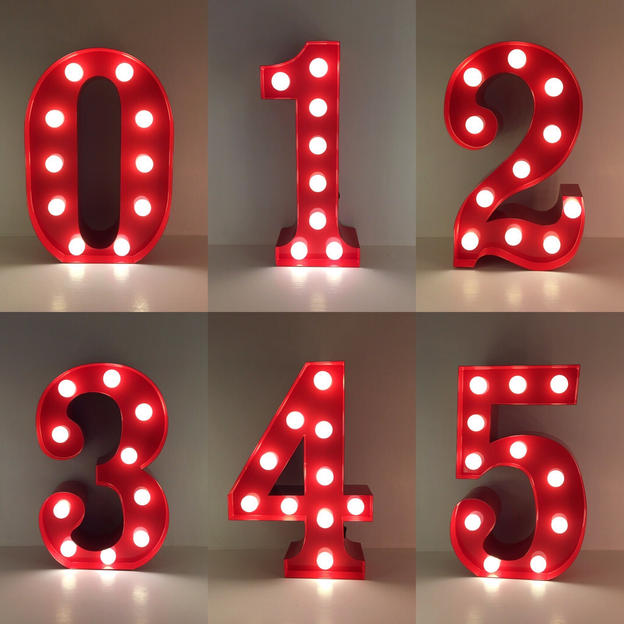 NUMBERS Metal Carnival Style Marquee Light LED Number Light - Etsy UK