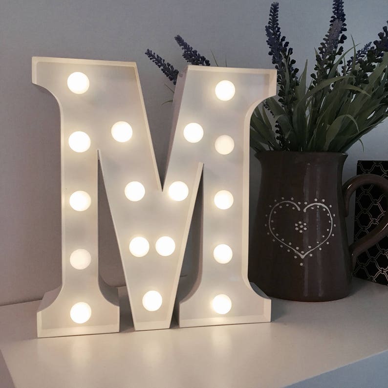LETTER M - Metal Carnival Style Marquee Light, LED Light up Letter ...