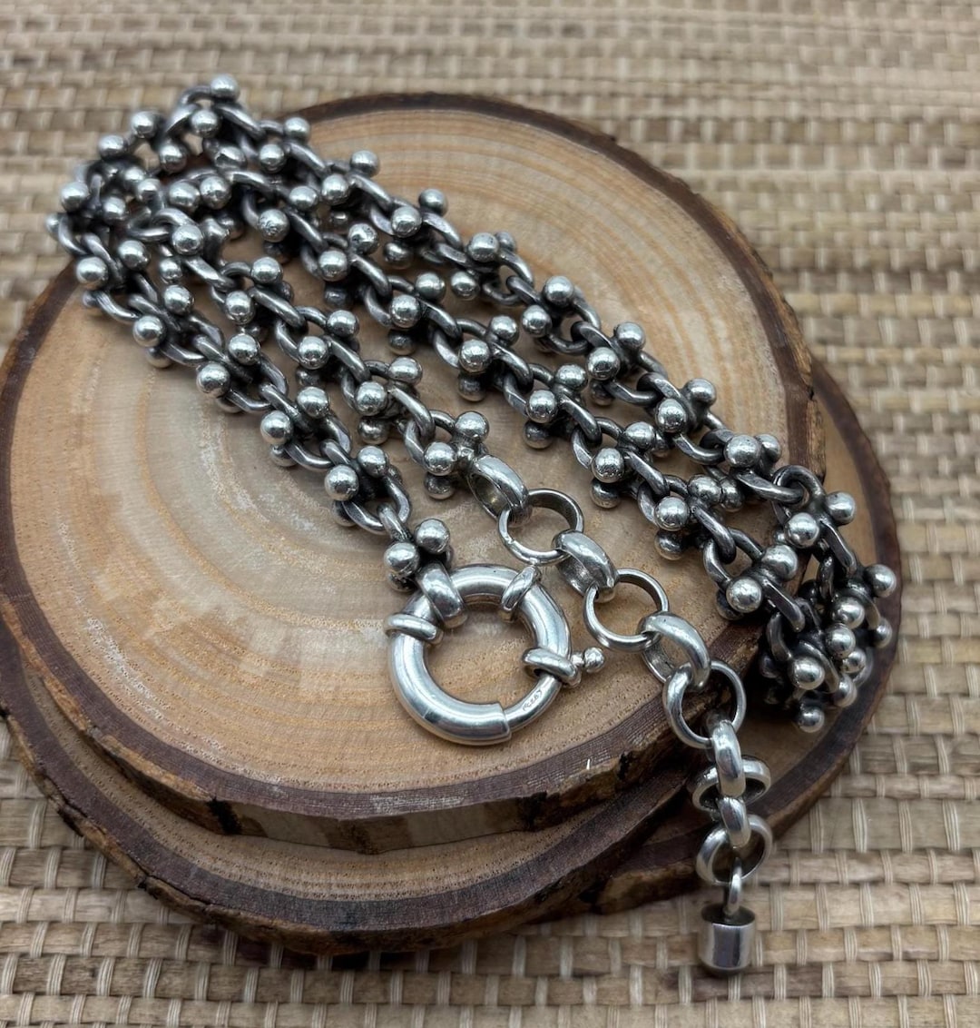 Unique Link Heavy Sterling Chain With Oversized Spring Ring Closure. - Etsy