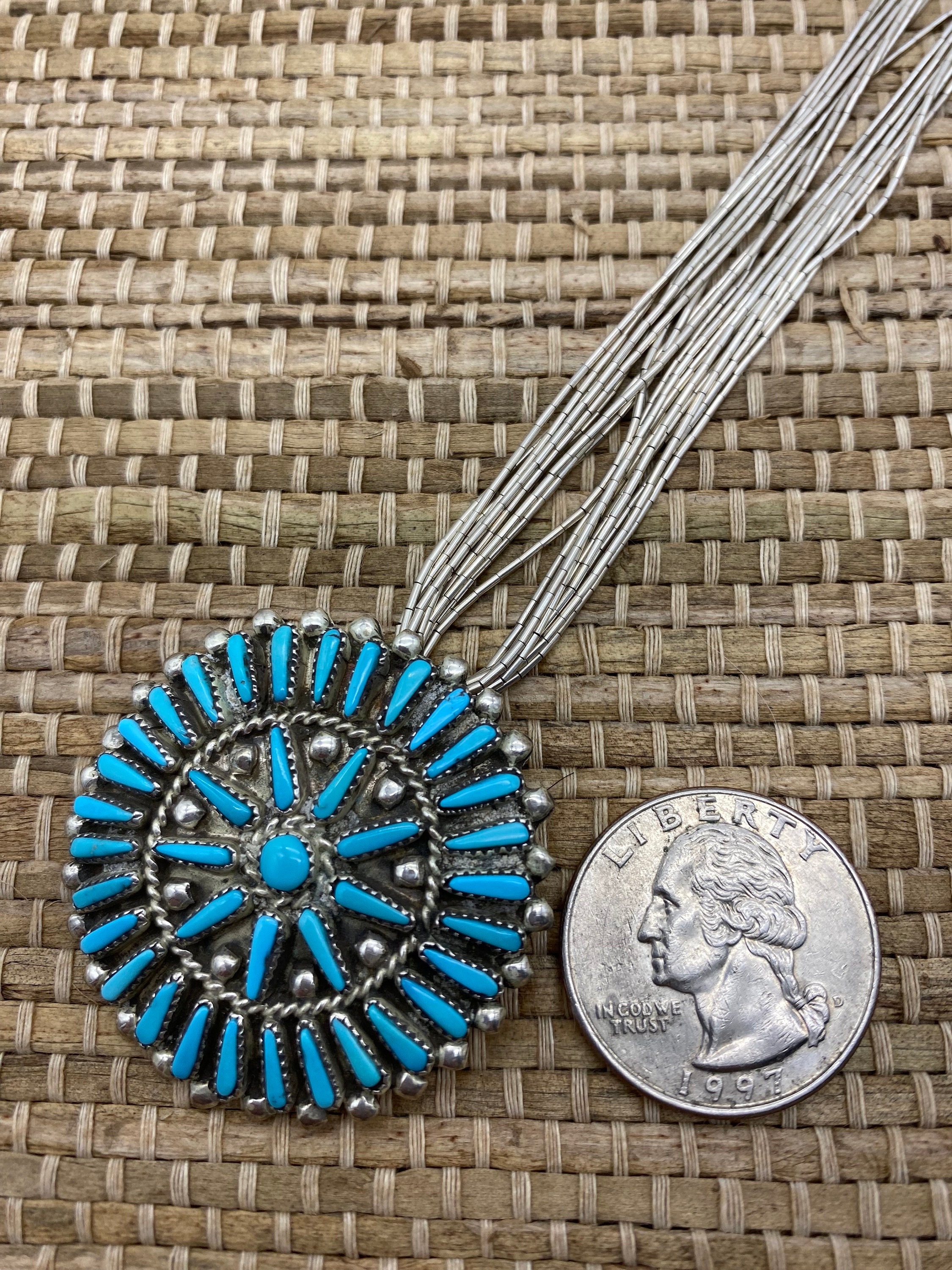 P & A Lahi Zuni Sterling Silver Needlepoint Pendant and Liquid - Etsy