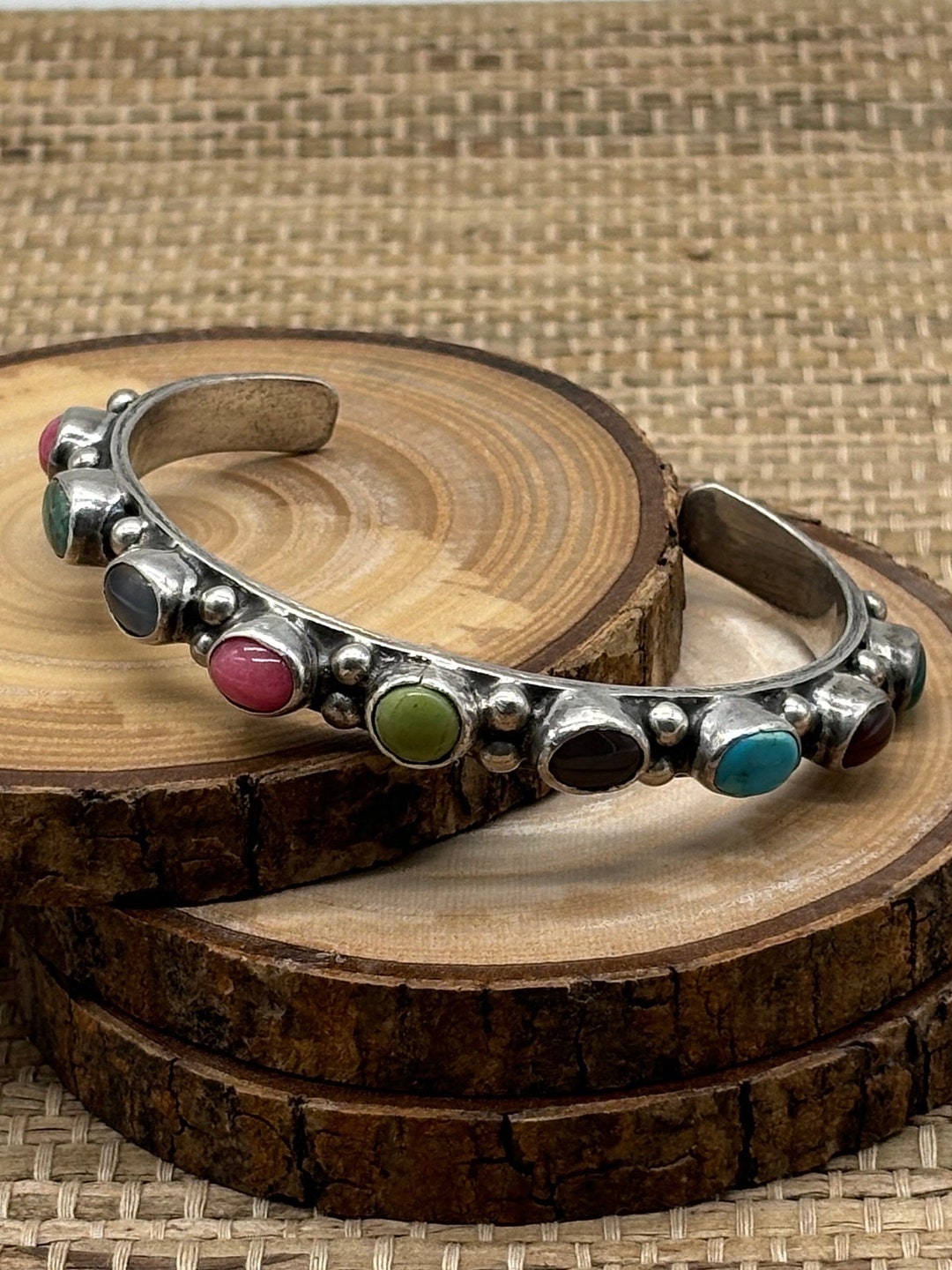 Gorgeous Southwestern Multi Stone and Sterling Cuff - Etsy