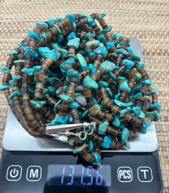Vintage turquoise nugget and pen shell heshie native … - Gem