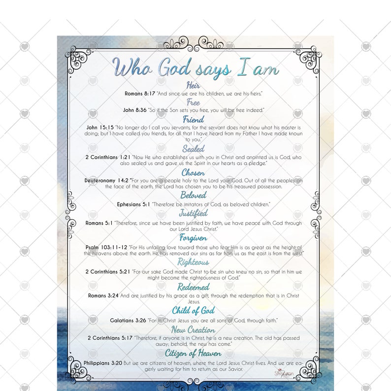 Who God Says I Am, Who I Am in Christ, Faith Scripture, Christian ...