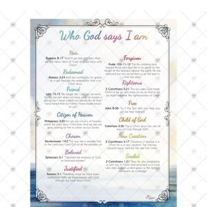 Who God Says I Am, Who I Am in Christ, Faith Scripture, Christian ...