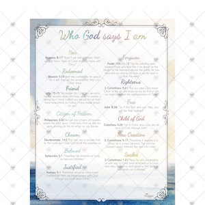 Who God Says I Am, Who I Am in Christ, Faith Scripture, Christian ...