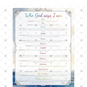 Who God Says I Am, Who I Am in Christ, Faith Scripture, Christian ...