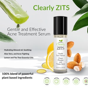 ZITS Roll On: Natural Acne Spot Treatment With Tea Tree & Aloe - Etsy