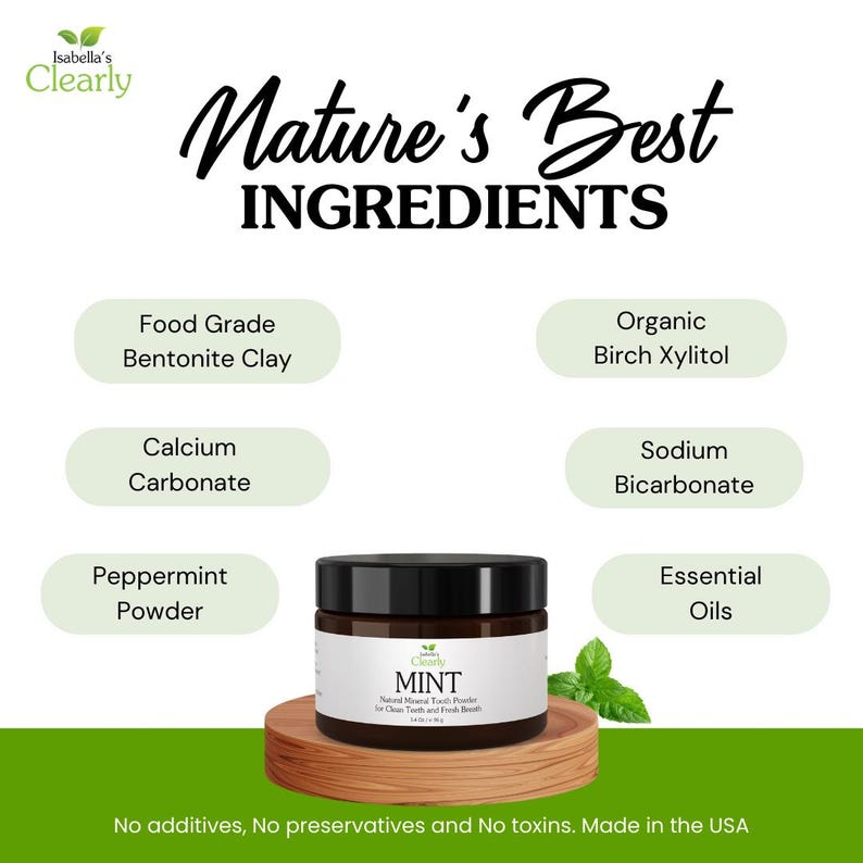 Mint Tooth Powder - Remineralizing and Natural - Vegan and Fluoride ...