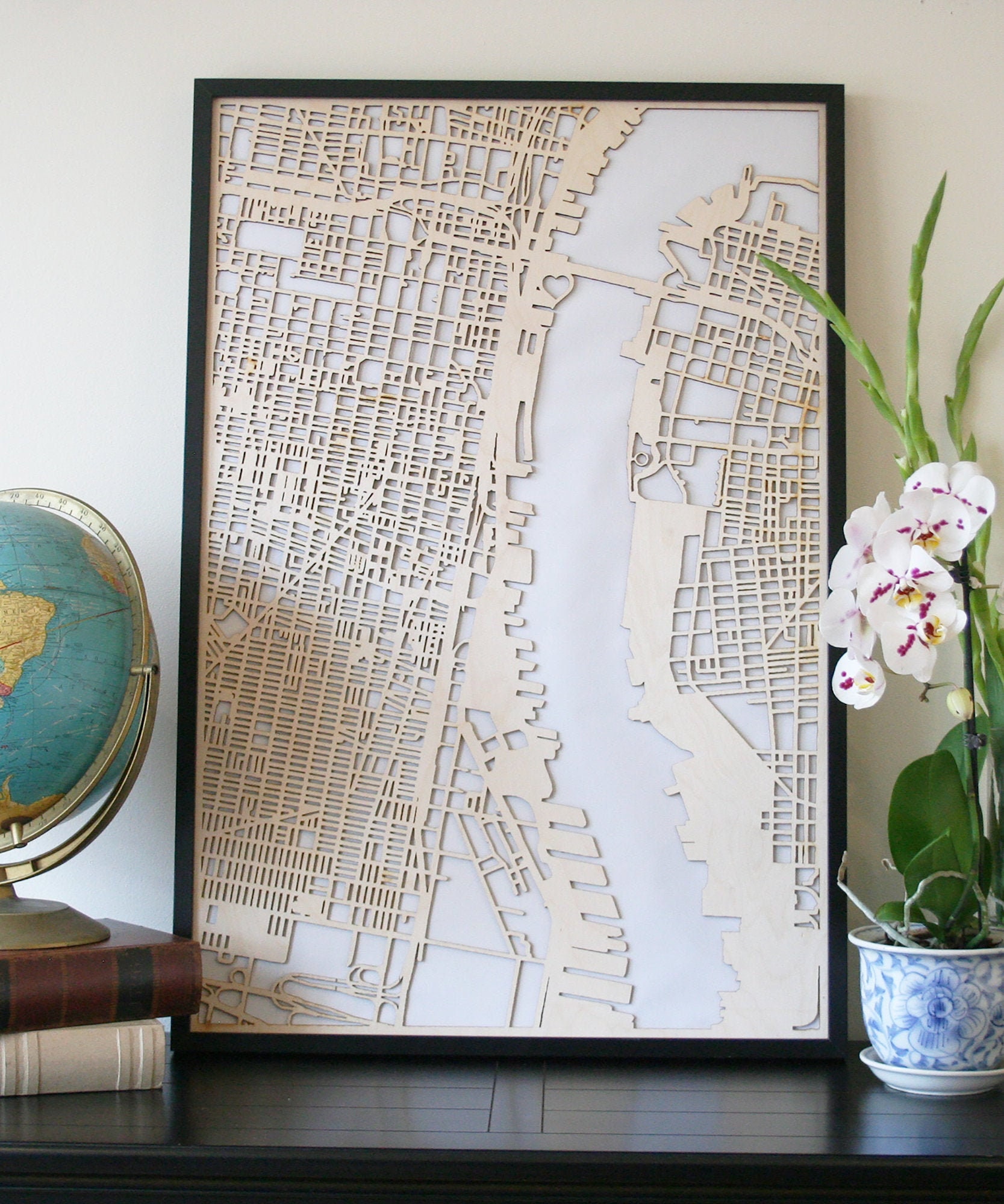 LARGE Custom Woodcut Philly Map | Etsy
