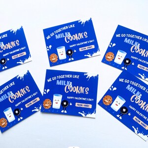 PRINTABLE Milk & Cookies Valentine Tags,cookie Chocolate Chip Valentine ...