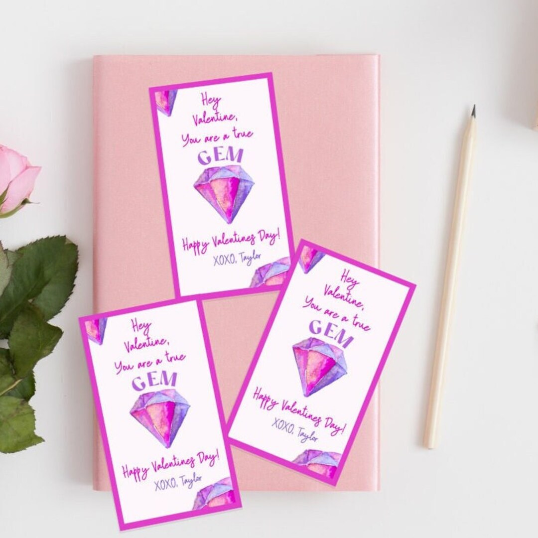 PRINTABLE Valentine Tags,ring Pop Valentine Tags,you Are a True Gem ...
