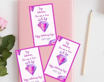 Valentines Day Gift Tags You Are A True Gem Candy Ring Tag Printable ...