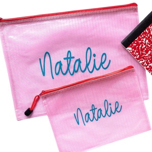 Personalized Mesh Waterproof Monogram Pouch,back to School Pencil Pouch ...