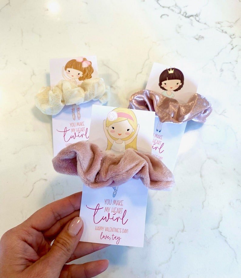 Valentine Scrunchie Holder Tag, Hair Tie Tag,ballerina Scrunchie Tag ...