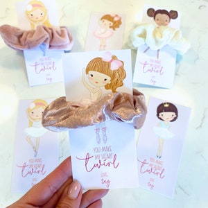 Scrunchie Holder Tag, Hair Tie Tag,ballerina Favor,ballerina Scrunchie ...