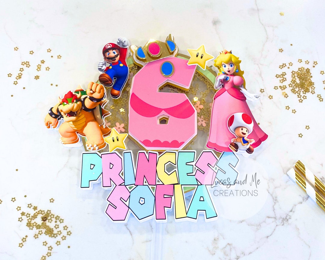 Personalized Princess Peach Cake Topperlayered Super Mario - Etsy